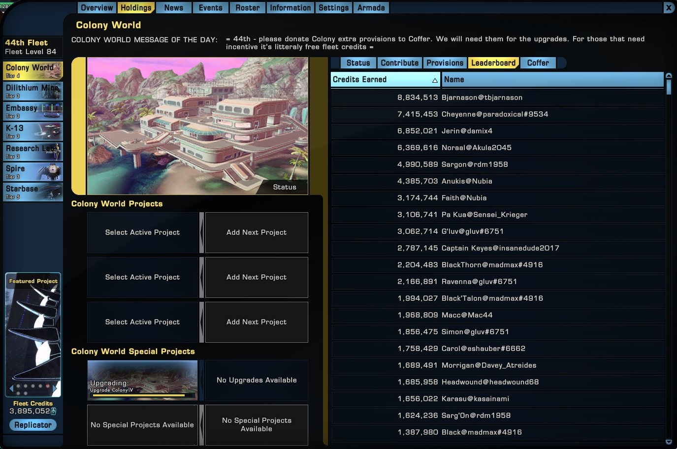 Topic: = 44th Fleet – Colony World – Call To Grind = | 44th Fleet